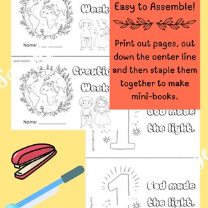 Creation Week Mini-book - Colouring Mini-book for Genesis 1 God Made ...