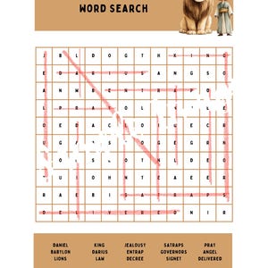Daniel in the Lions' Den Word Search: Old Testament Bible Story (PDF ...