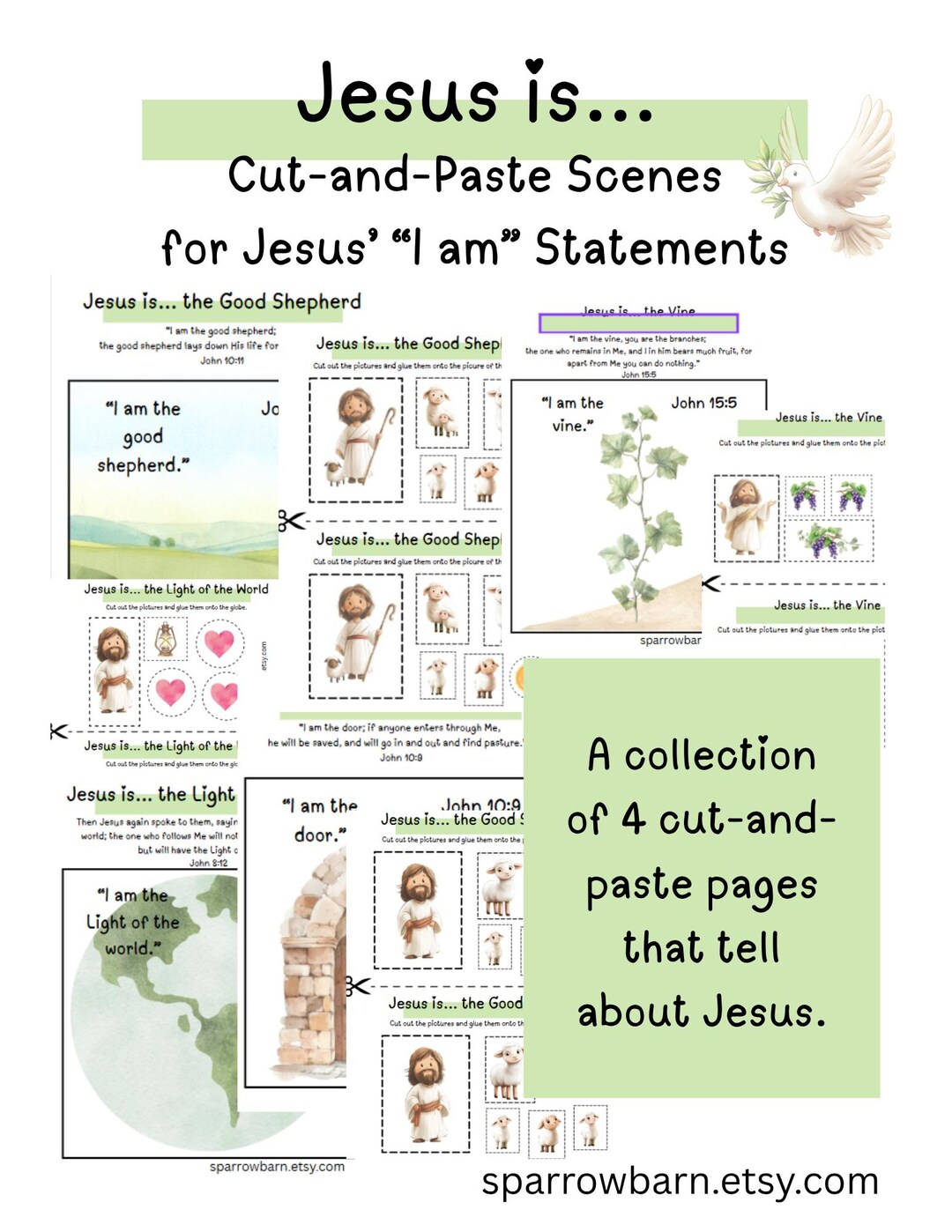 Jesus Is... Cut and Paste Activity: Bible Verse Art for Kids (PDF ...