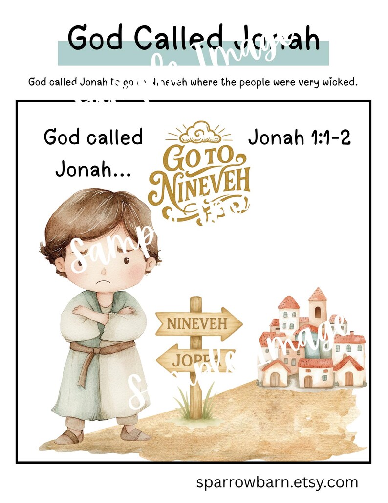 Jonah Posters - Jonah and the Whale Great Fish - Sunday School ...