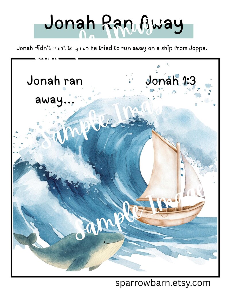 Jonah Posters - Jonah and the Whale Great Fish - Sunday School ...