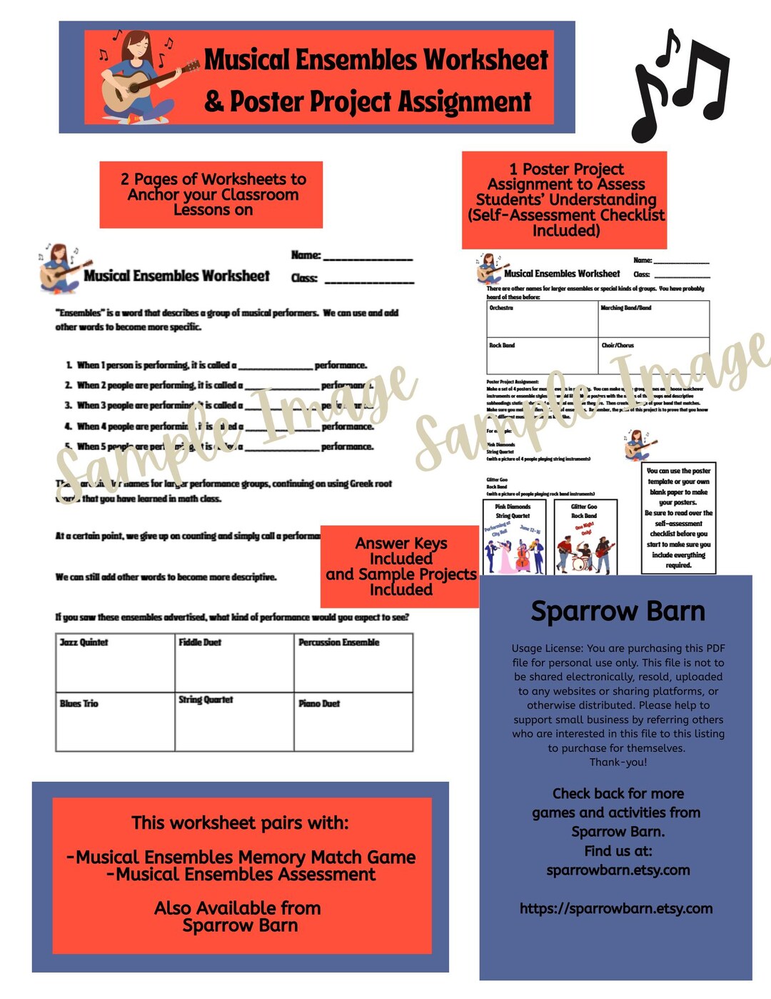 Musical Ensembles Worksheet & Poster Project Assignment - Music ...