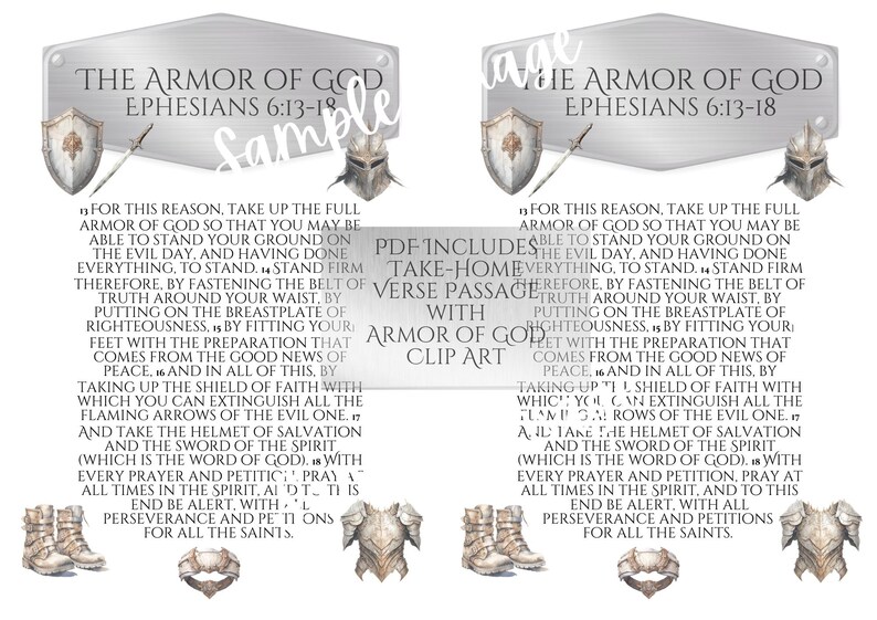 3 Games - Armor of God Cards - Ephesians 6:13-18 - Go Fish - Old Maid ...