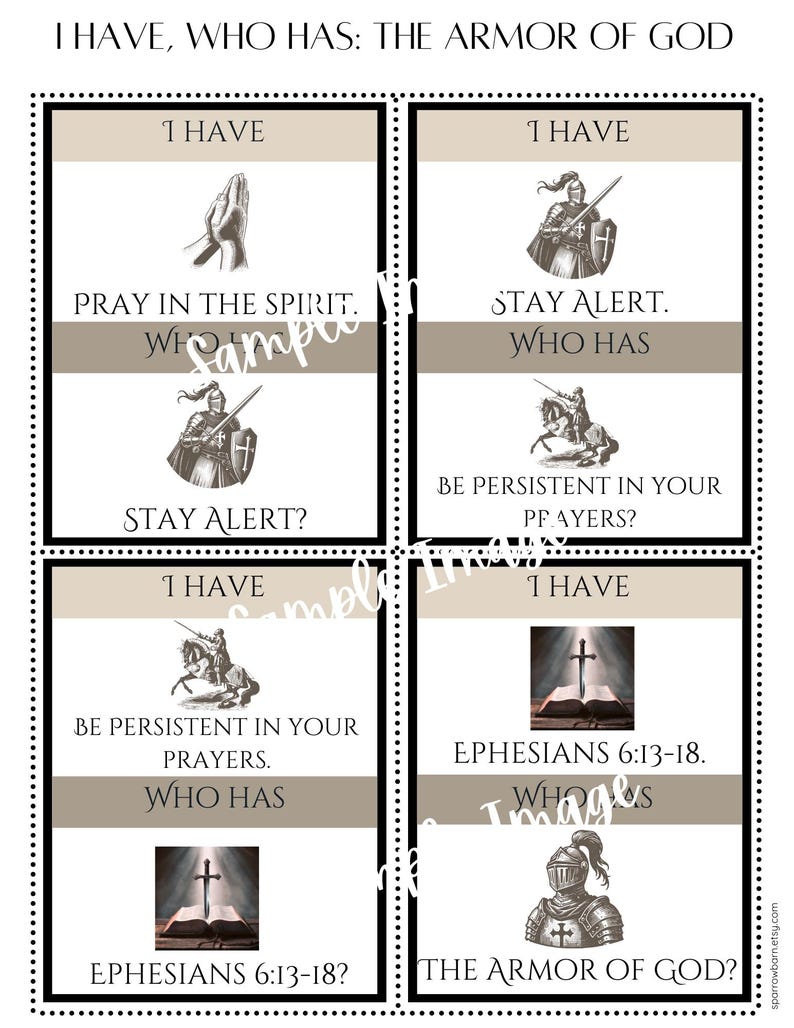 Armor of God Game: Ephesians Bible Verse Activity (PDF Download) - Etsy