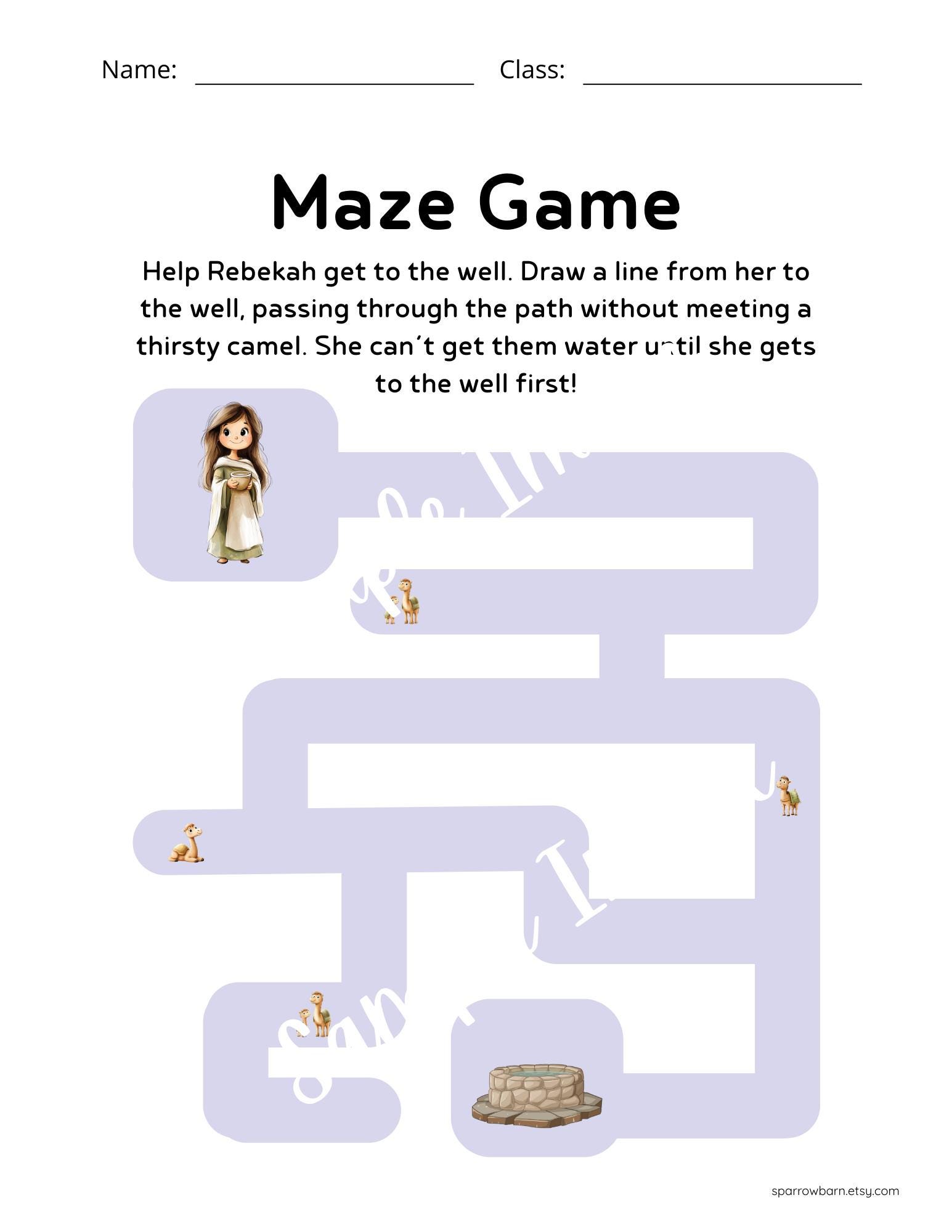 A Wife for Isaac Activity Sheets – Sunday School (PDF Download) - Etsy