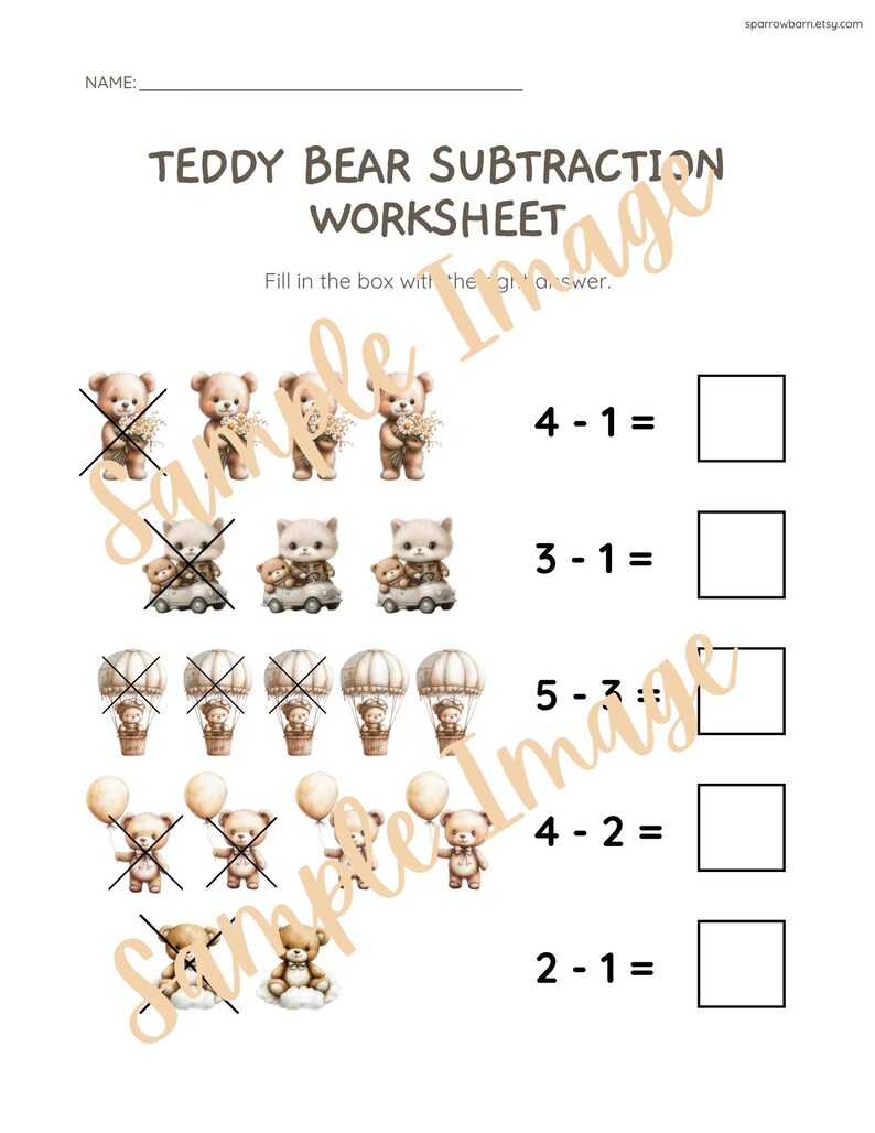 Teddy Bear Math Activities – Kindergarten & Grade One (PDF Download) - Etsy