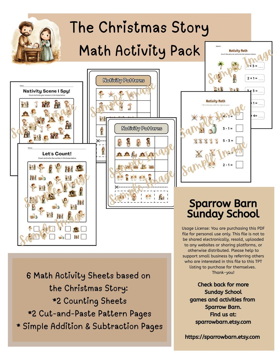 The Christmas Story Math Activity Sheets Pack - Etsy