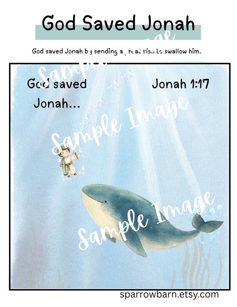 Jonah and the Whale Story Posters: Sunday School Visual Aid (digital ...