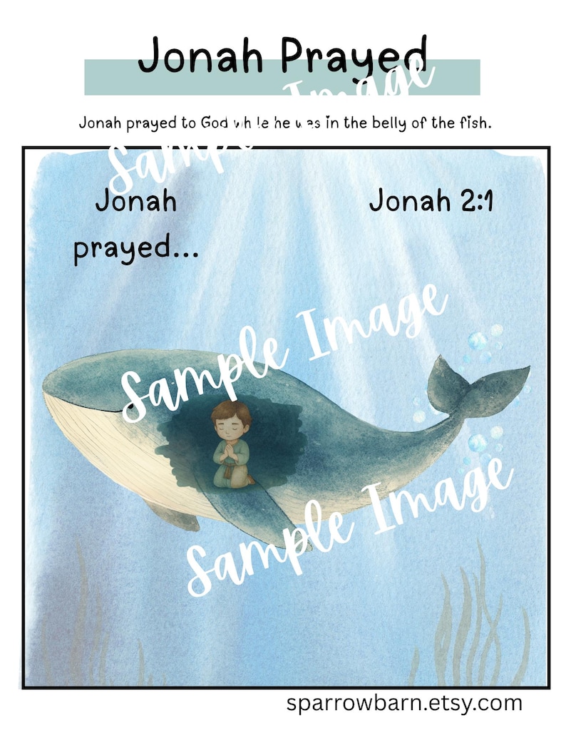 Jonah and the Whale Story Posters: Sunday School Visual Aid (digital ...