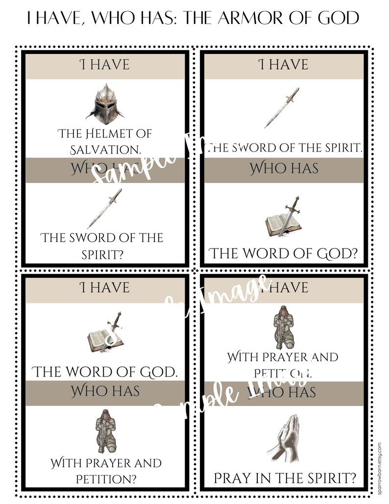 Armor of God Game: Ephesians Bible Verse Activity (PDF Download) - Etsy