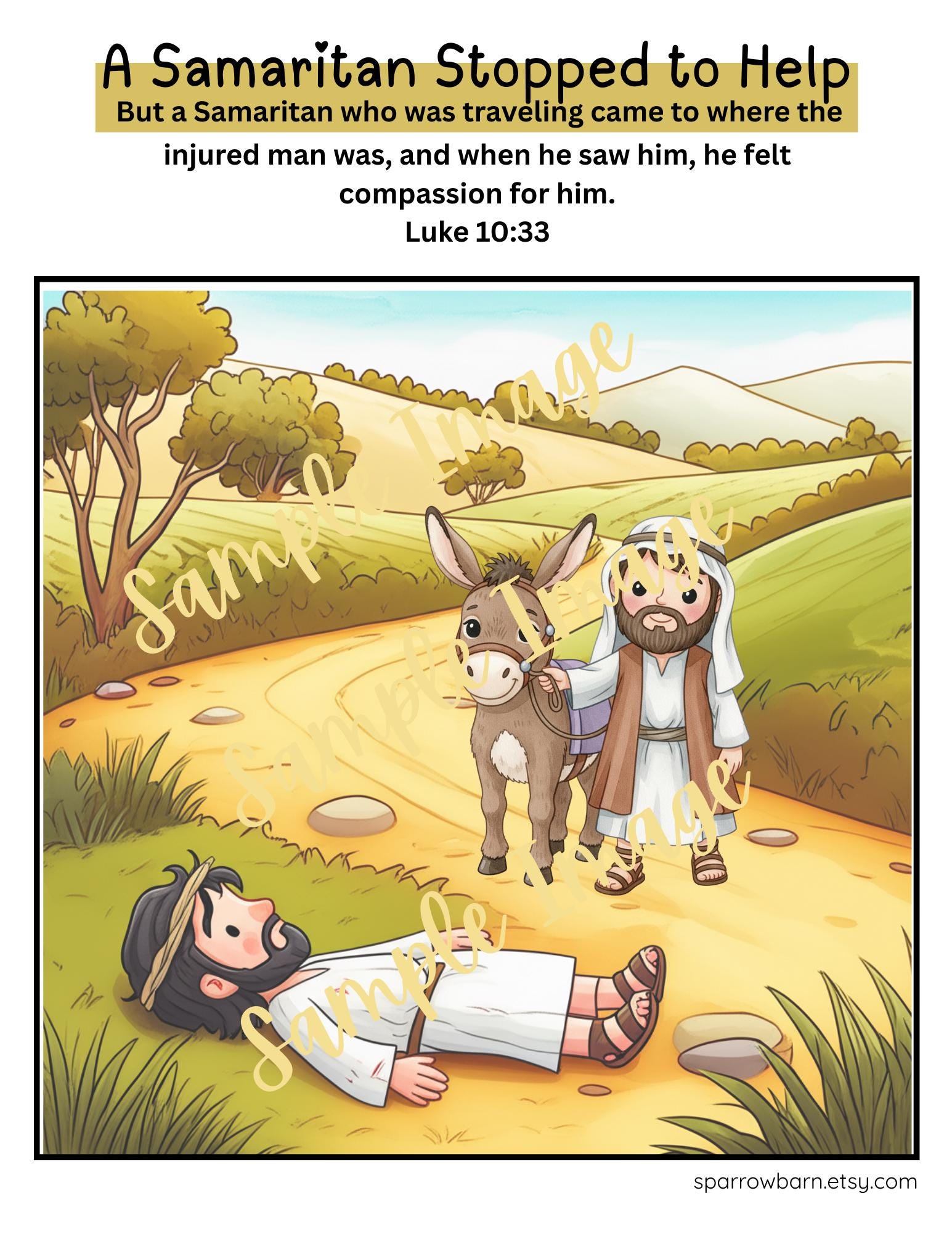 Good Samaritan Bible Story Posters: Sunday School Visual Aid (PDF ...