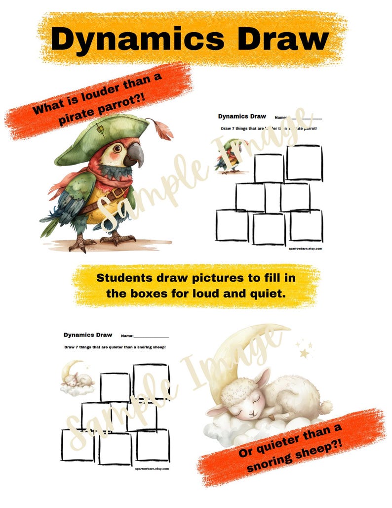 Dynamics Draw - Loud Quiet Drawing Activity - Music Class Centers ...