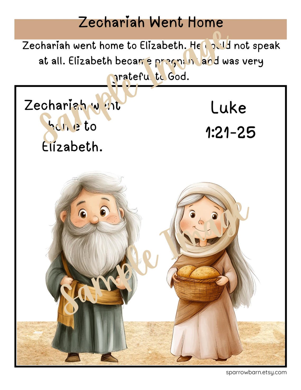 Zechariah & Elizabeth Story Posters - Birth of John the Baptist ...