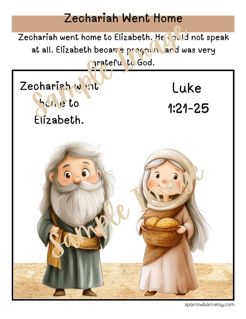 Zechariah & Elizabeth Story Posters - Birth of John the Baptist ...
