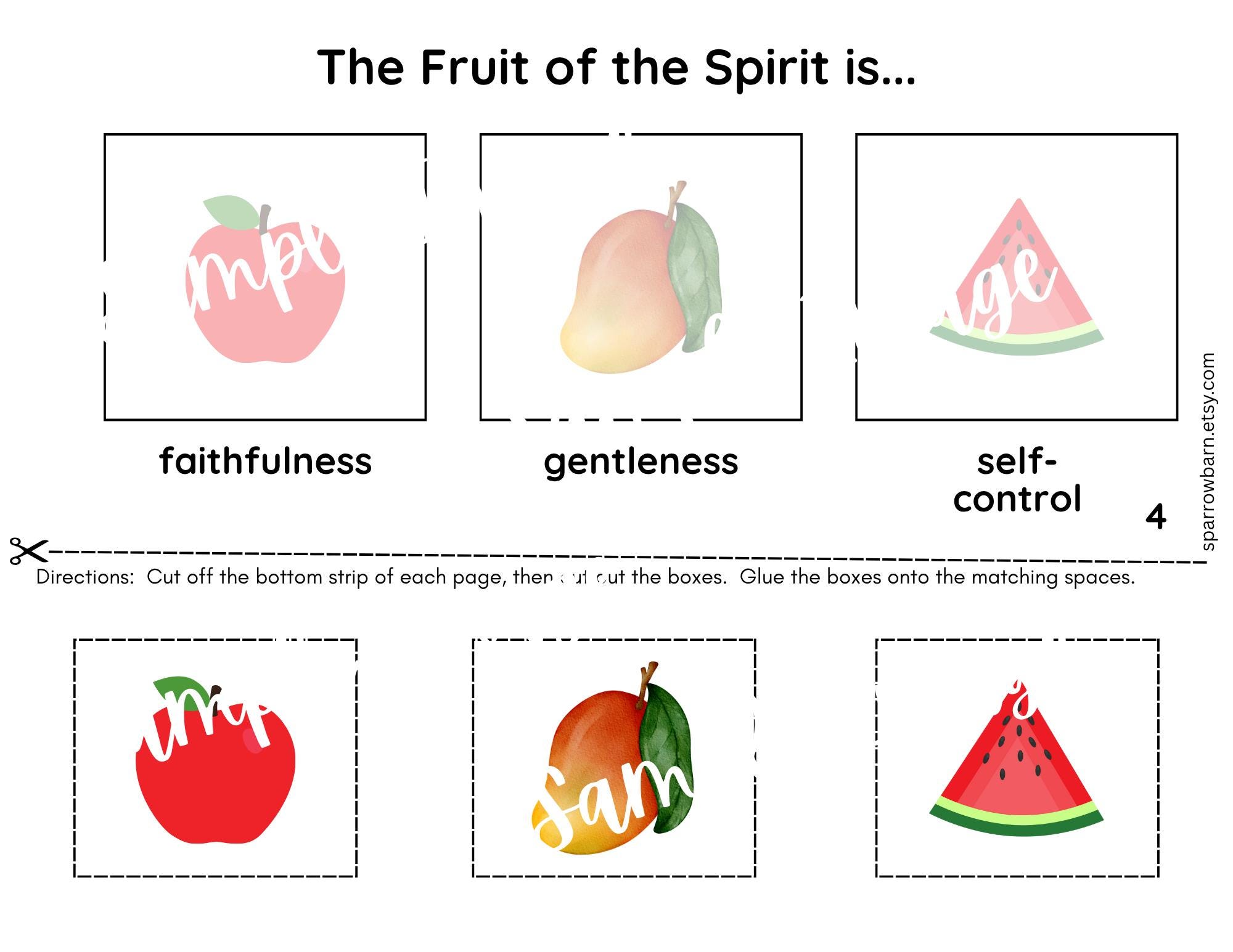 Fruit of the Spirit Booklet- Cut and Paste Booklet - Pre-k & Kinders ...