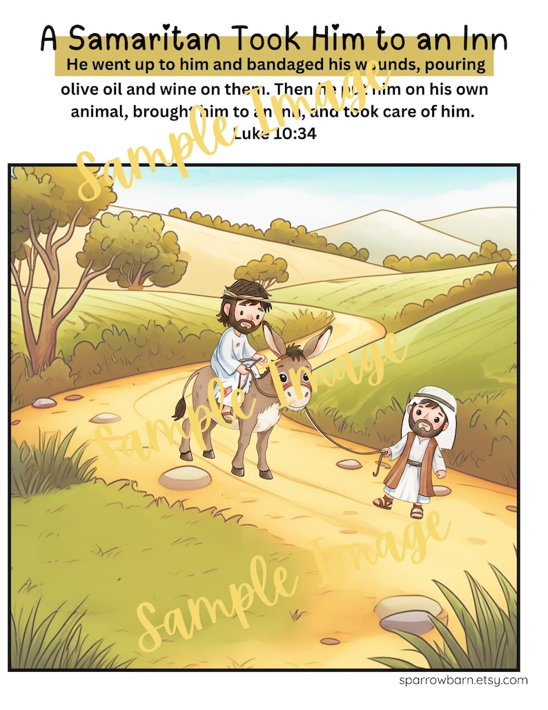 Good Samaritan Bible Story Posters: Sunday School Visual Aid (PDF ...