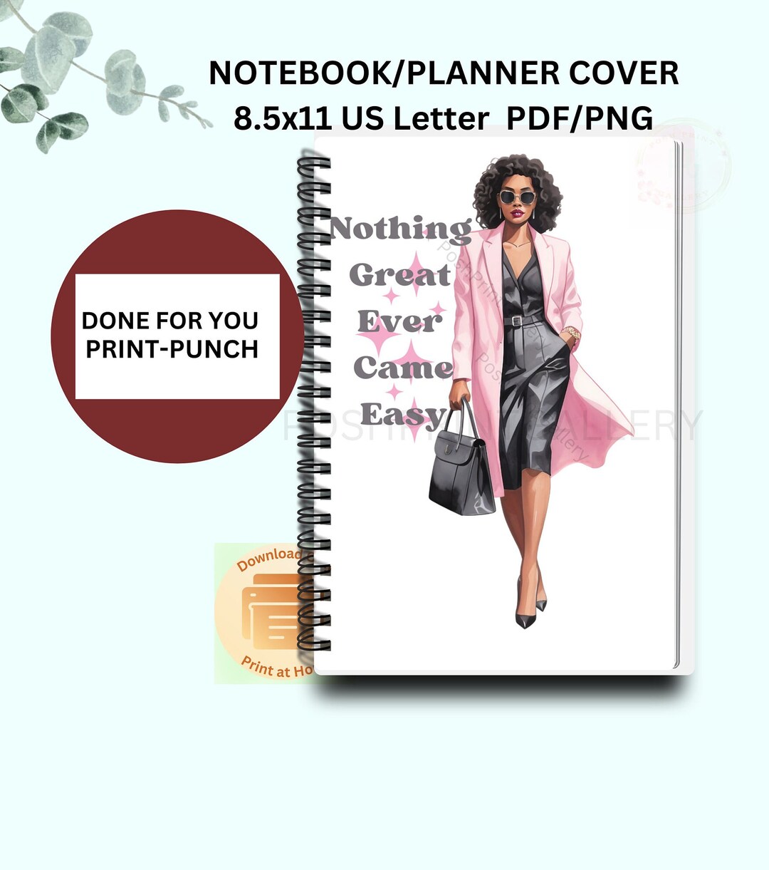 Black Girl Notebook Printable Cover | African American Girl Boss ...
