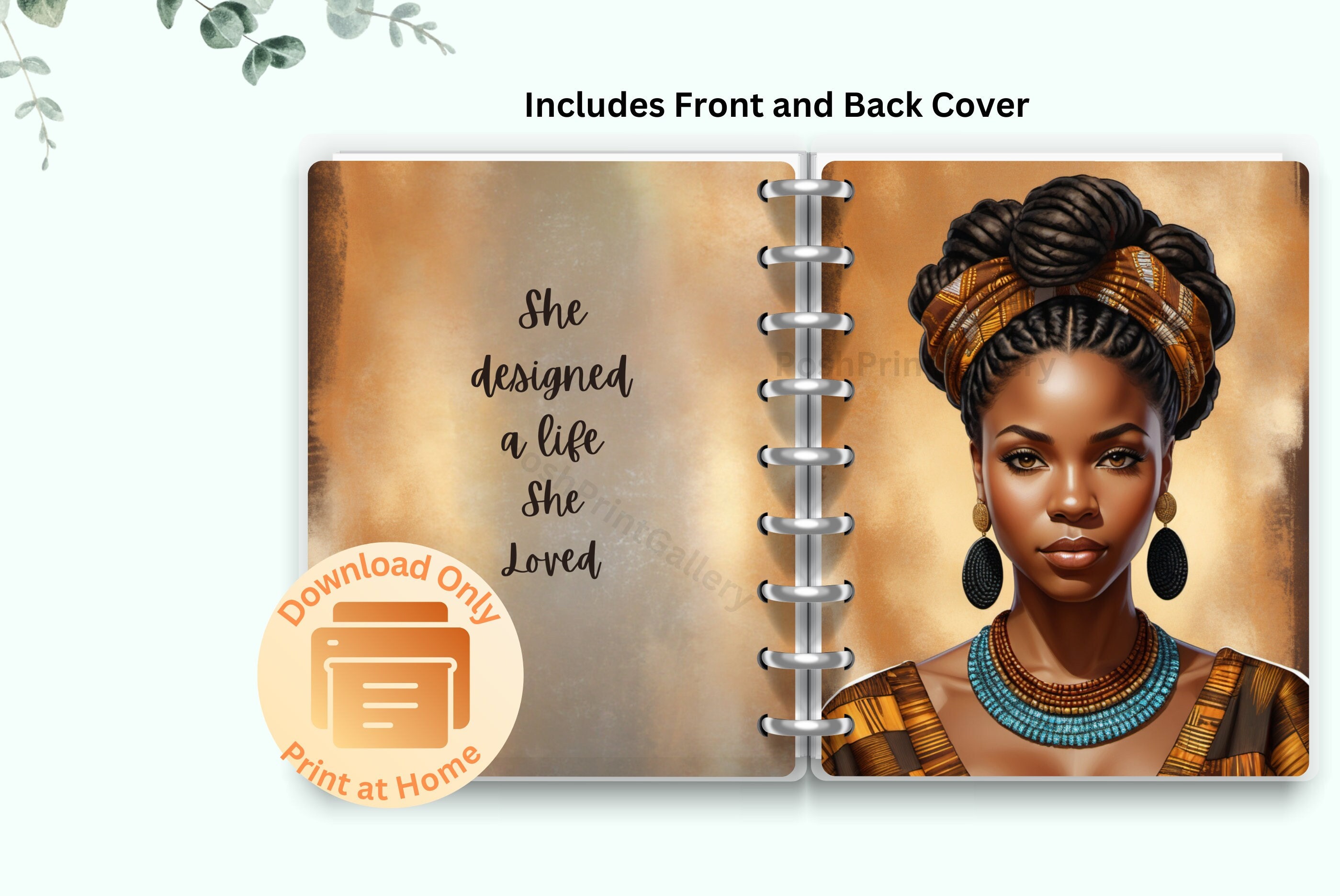 Black Girl Planner Cover, Printable, African American Book Cover, Black ...