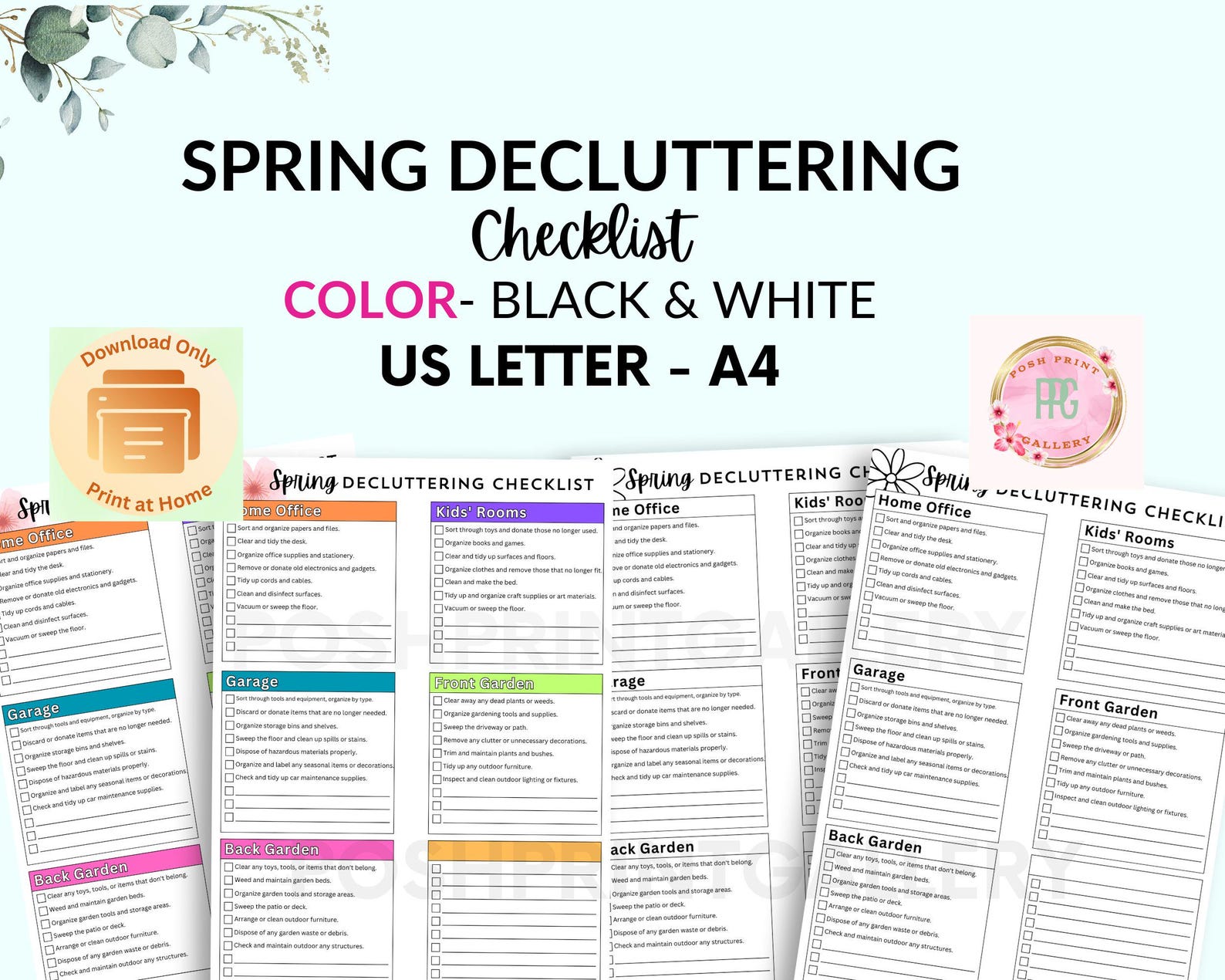 Spring Decluttering Checklist Printable Home and Garden Cleaning ...