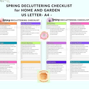 Spring Decluttering Checklist Printable Home and Garden Cleaning ...