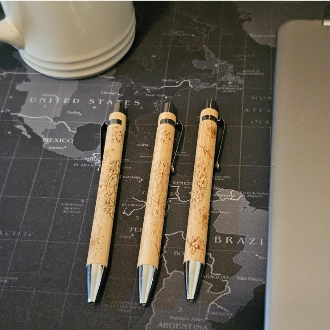 Compass and Flower Full-wrap Design, Eco-friendly Writing Instruments ...