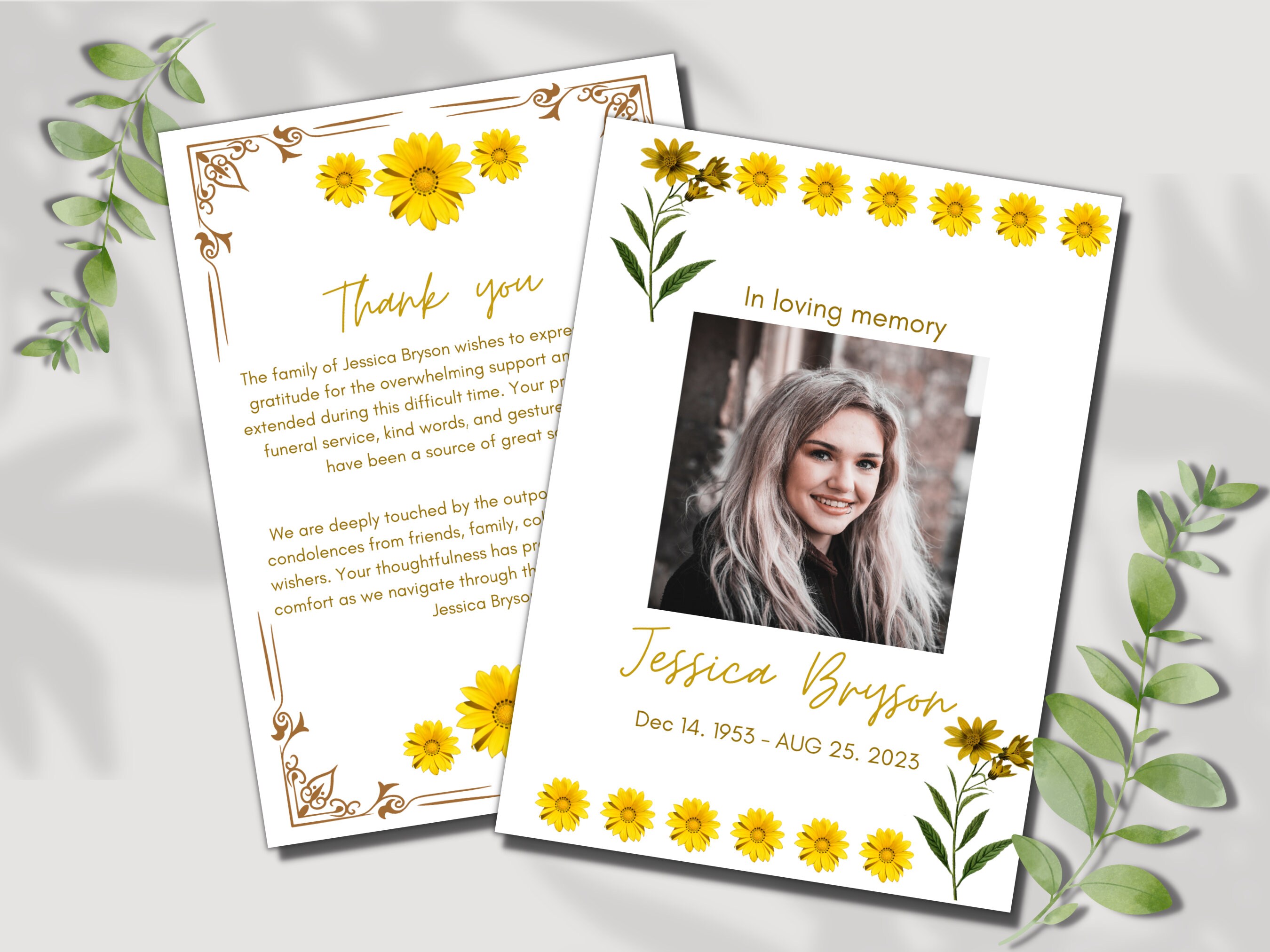 Editable Funeral Program for Woman | Canva Template | Memorial Program ...
