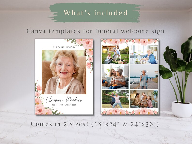 Editable Funeral Welcome Sign Template | Funeral Template | Memorial ...
