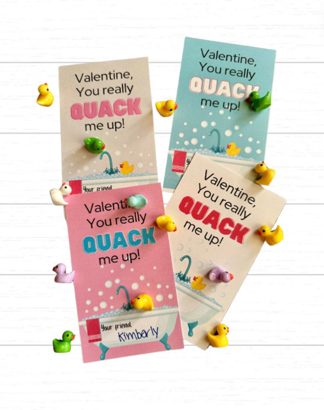 Duck Valentine Card, PRINTABLE Candy Free Valentines Day Cards for Kids ...