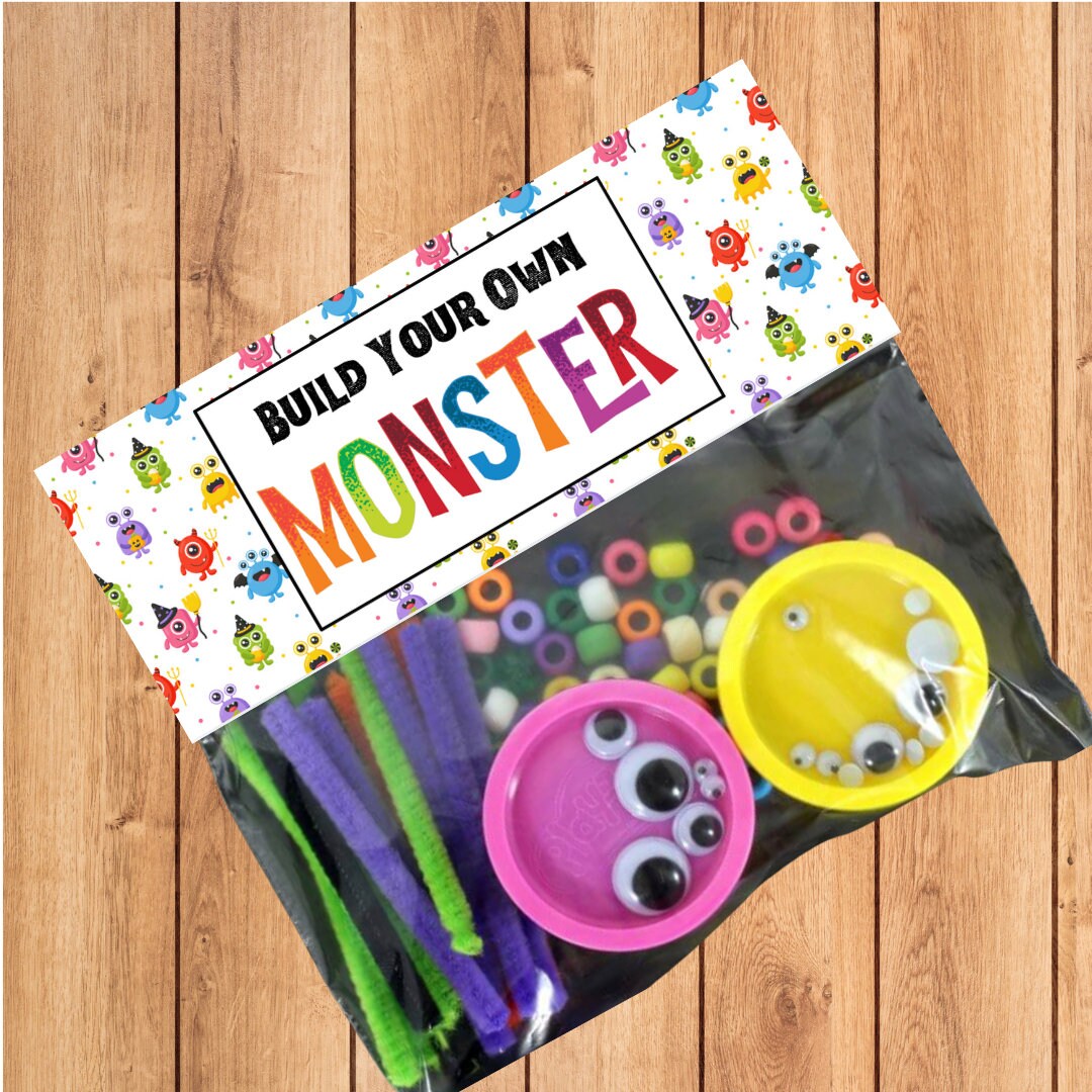 Halloween Printable Make Your Own Monster Bag Topper Monster Favor ...