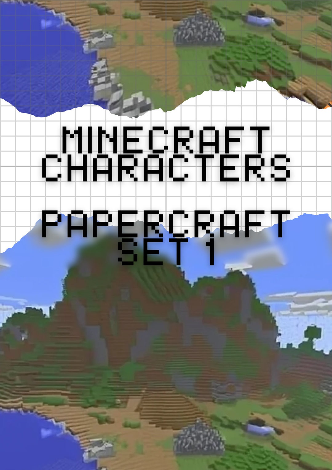 Minecraft Characters Papercraft 10 Pcs SET 1 Printable Cut-outs, Easy ...