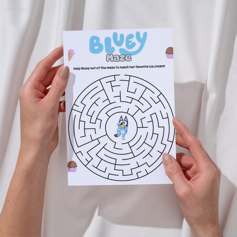 Birthday Games for Kids Birthday Games Bluey Wordsearch Party Maze Kids ...