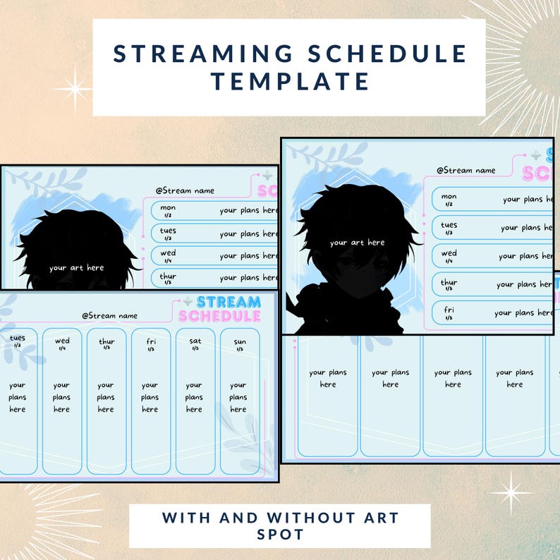 Stream Schedule Template for Twitch Kick Youtube Streaming Minimal ...