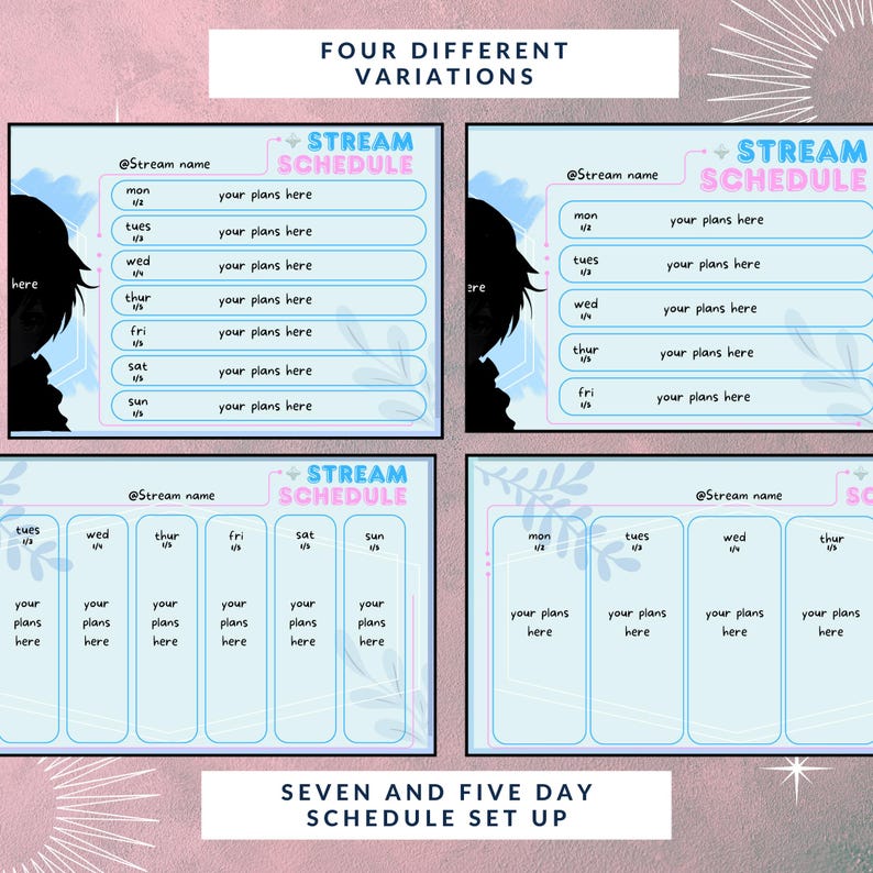 Stream Schedule Template for Twitch Kick Youtube Streaming Minimal ...