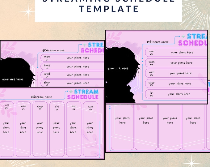 Stream Schedule Template for Twitch & Youtube Streaming / Turquoise ...