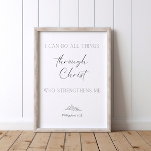 Philippians 4:13 Bible Wallart, Modern Scripture, Digital Print, Bible ...