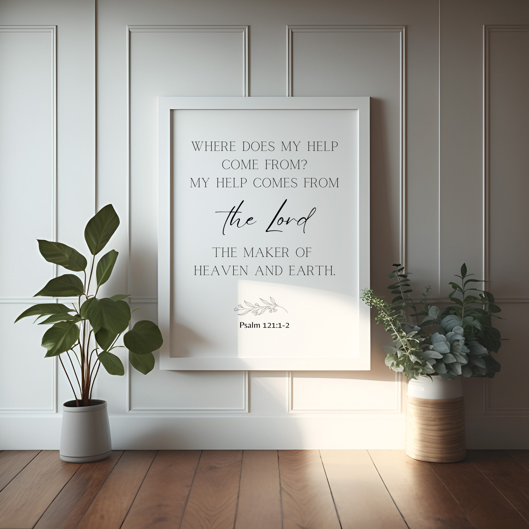 Psalm 121:1-2 Bible Art, Modern Scripture, Digital Print, Wall Decore ...