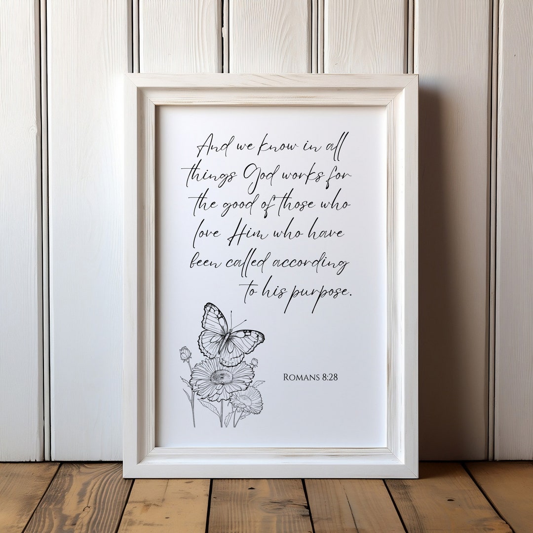 Romans 8:25 Christian Art, Bible Art, Digital Print, Modern Scripture ...