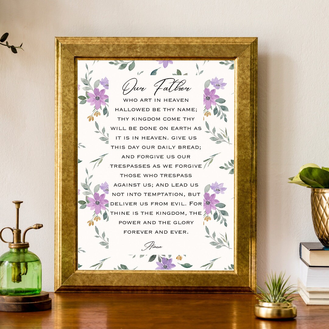 Our Father Inspirational and Classic Prayer, Printable Scripture ...