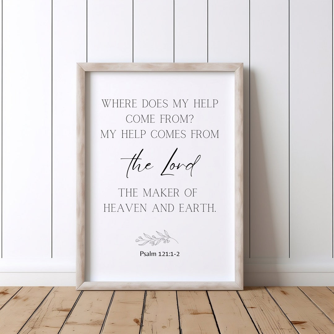 Psalm 121:1-2 Bible Art, Modern Scripture, Digital Print, Wall Decore ...