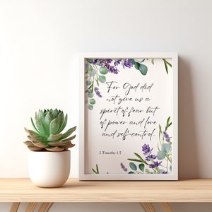 2 Timothy 1:7, Bible Verse Printable, Vintage Art, Digital Prints ...