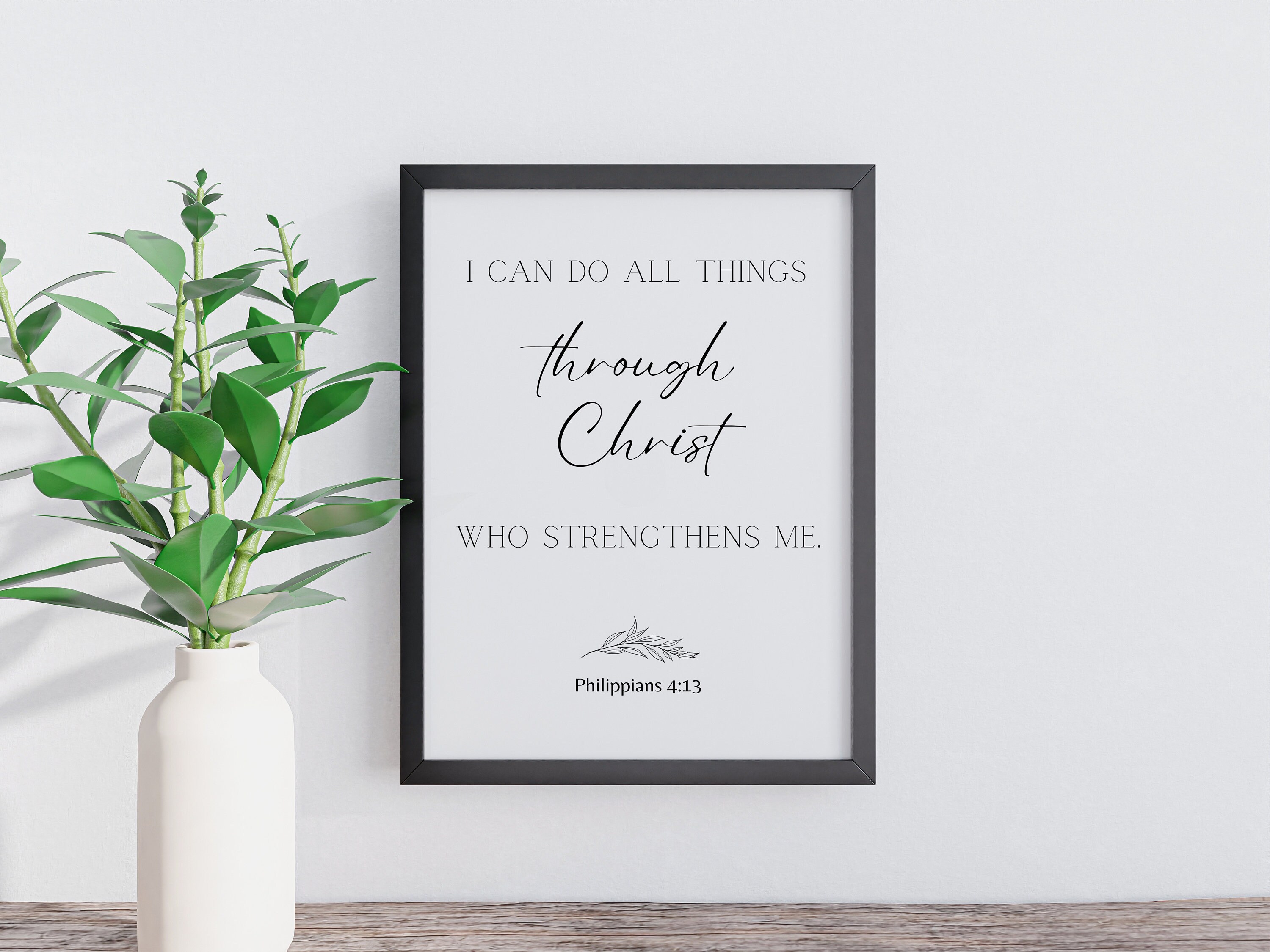 Philippians 4:13 Bible Wallart, Modern Scripture, Digital Print, Bible ...