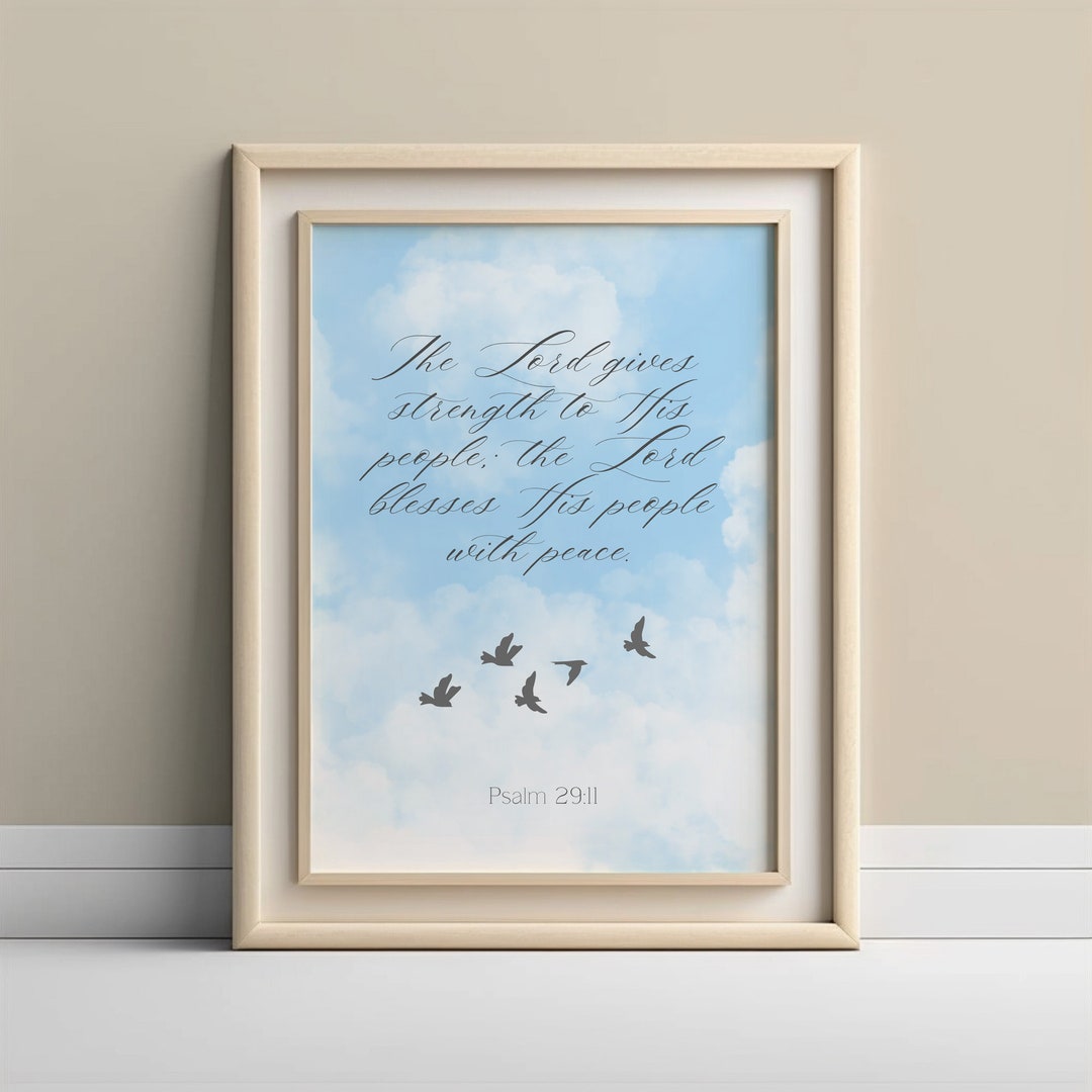 Psalm 29:11 Bible Scriptural Art, Printable Wall Art, Christian Art ...