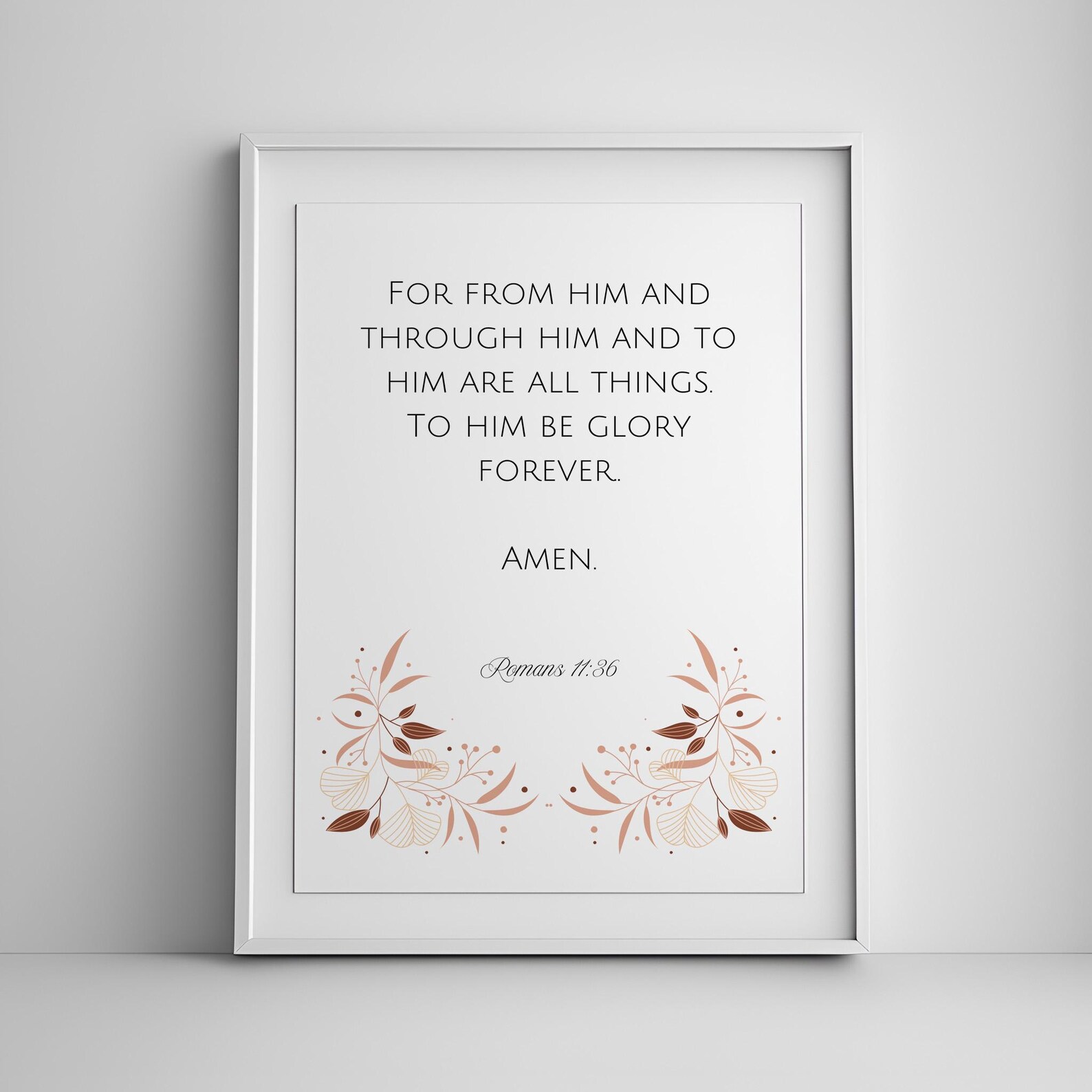 Romans 11:36 Bible Wall Art, Modern Scripture, Bible Scriptural Art ...