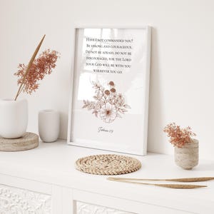 Joshua 1:9 Botanical Wall Art, Digital Prints, Farmhouse Wall Art ...