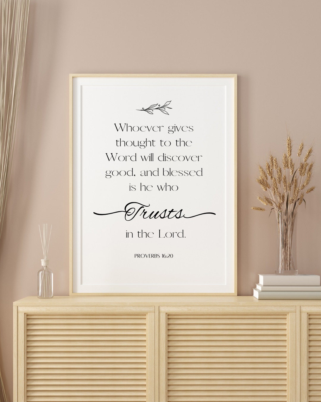 Proverbs 16:20 Bible Art, Modern Scripture, Digital Print, Wall Decor ...