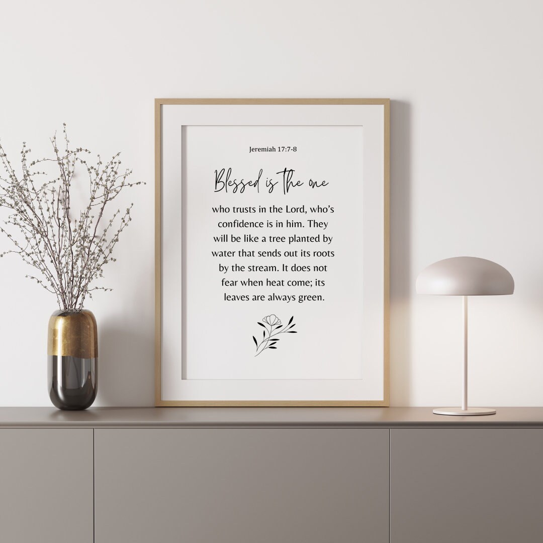 Jeremiah 17:7-8 Bible Wall Art, Modern Scripture, Bible Scriptural Art ...