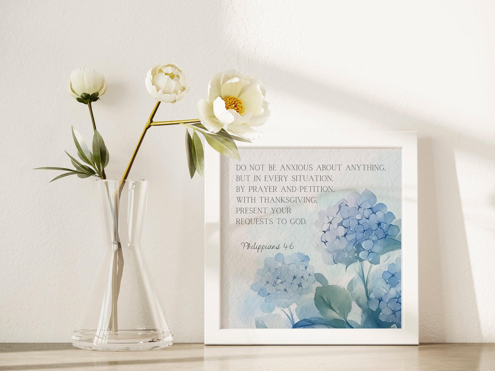 Philippians 4:6 Bible Wall Art, Watercolor Scripture, Digital Print ...
