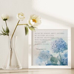Philippians 4:6 Bible Wall Art, Watercolor Scripture, Digital Print ...