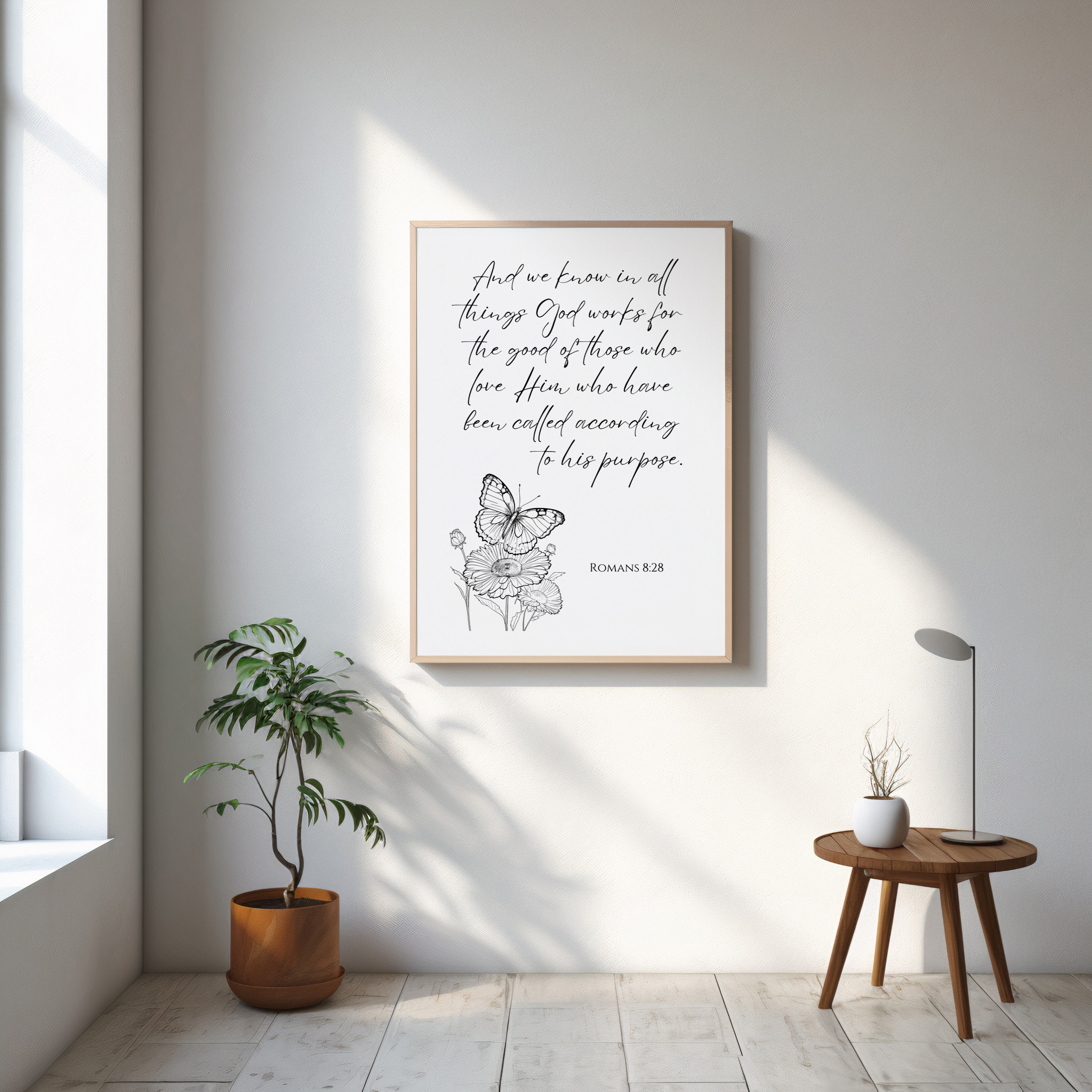 Romans 8:25 Christian Art, Bible Art, Digital Print, Modern Scripture ...