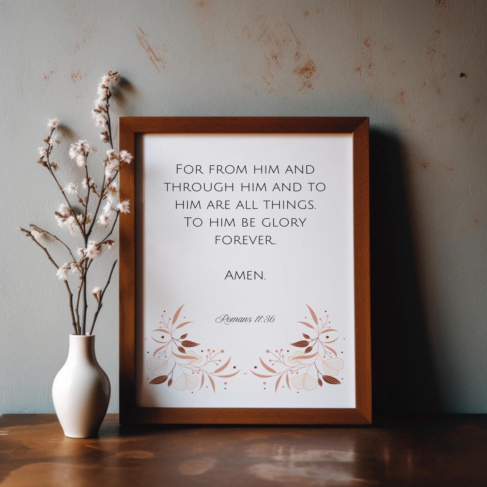 Romans 11:36 Bible Wall Art, Modern Scripture, Bible Scriptural Art ...